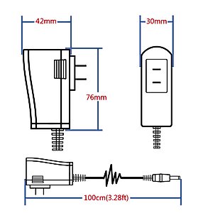 (Plesae Check The Output Size by Pic) DIKOO AC Power Adapter Output 6V 1A Wall Charger DC Adapter 3ft Length US Plug 5.5 x 2.5/5.5 x 2.1mm