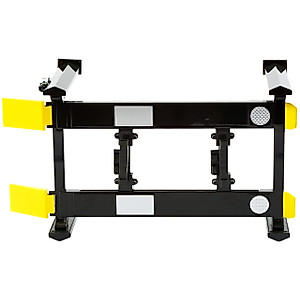 Greenlight 13591 Four-Post Lift - Dark Gray with Yellow Ramps 1/18 Scale Diecast