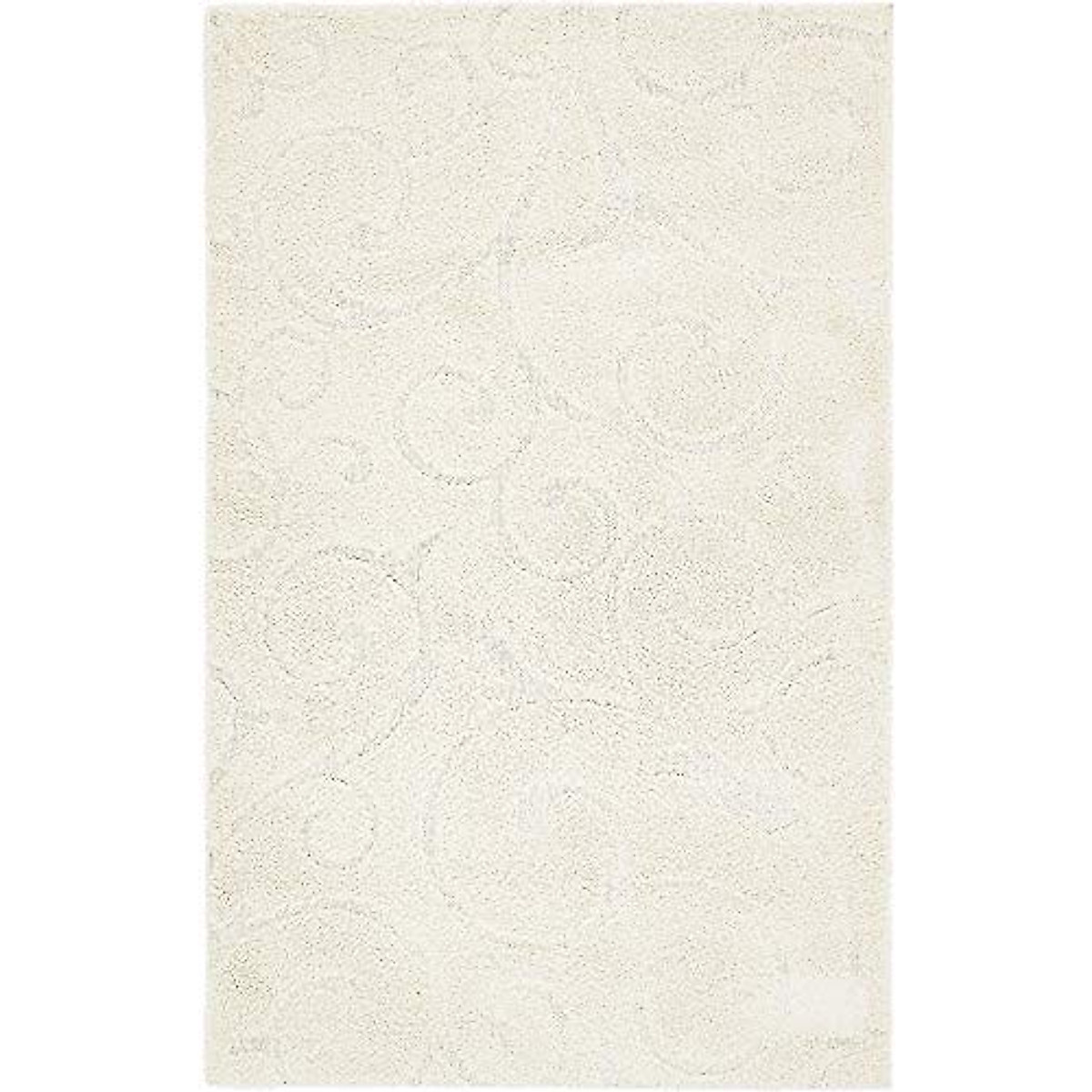Rugs.com Botanical Shag Collection Rug – 5' x 8' Ivory Shag Rug Perfect for Living Rooms, Large Dining Rooms, Open Floorplans