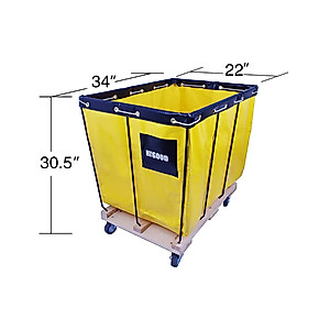HIGOOD Basket Trucks,Service Carts Yellow 8 Bushel Knock Down Truck,Carts, 10.0 cu. ft, 400 lb, 34" L X 22" W X 30.5" H Capacity