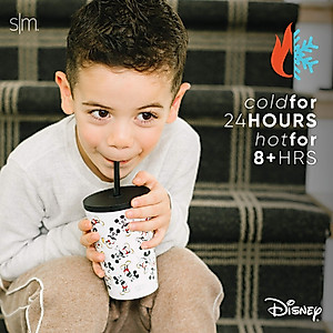 Simple Modern Disney Water Bottle for Kids Reusable Cup with Straw Sippy Lid Insulated Stainless Steel Thermos Tumbler for Toddlers Girls Boys 12oz Tumbler Daisy Duck Garden