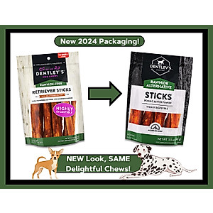 AccessiPets Dog Chew Bundles for Small & Medium Dogs, Rawhide Free Alternative 5 in Retriever Sticks Bundle with 1 Dog Waste Roll, Dental Rolls for Moderate Chewers (Peanut Butter, 10 Count)