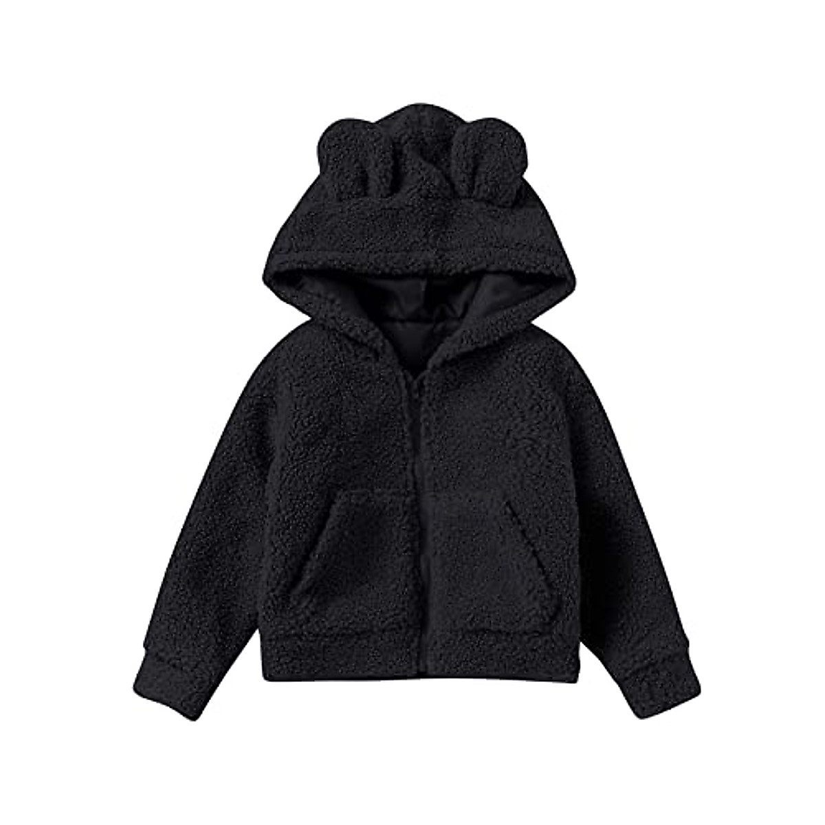 Karlywindow Toddler Boys Girls Fleece Jacket Fuzzy Winter Warm Teddy Coat for Kids Baby