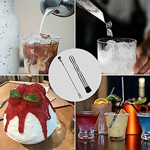 10 Inch Stainless Steel Muddler and Mixing Spoon Set for Cocktail 2 Pieces Home Bar Tool Bartender Set