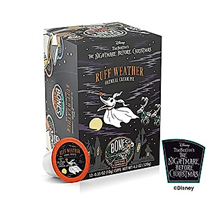 Bones Coffee Company Ruff Weather Flavored Coffee Bones Cups Oatmeal Creampie Flavor | 12ct Single-Serve Coffee Pods | Keurig Coffee Pod From Disney Tim Burton's The Nightmare Before Christmas