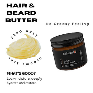 BAHAWAT Hair & Beard Butter for Men Leave-in Conditioner - Tobacco & Oud - Strengthen & Soften While Relieving Itch – Made in USA -Organic Natural Ingredients | The Best Beard Butter - 2 oz.