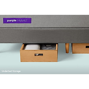 Purple Bed Frame – Charcoal, Cal King, Durable Platform, Easy Assembly, Upholstered with Tapered Wooden Legs, Stylish and Strong