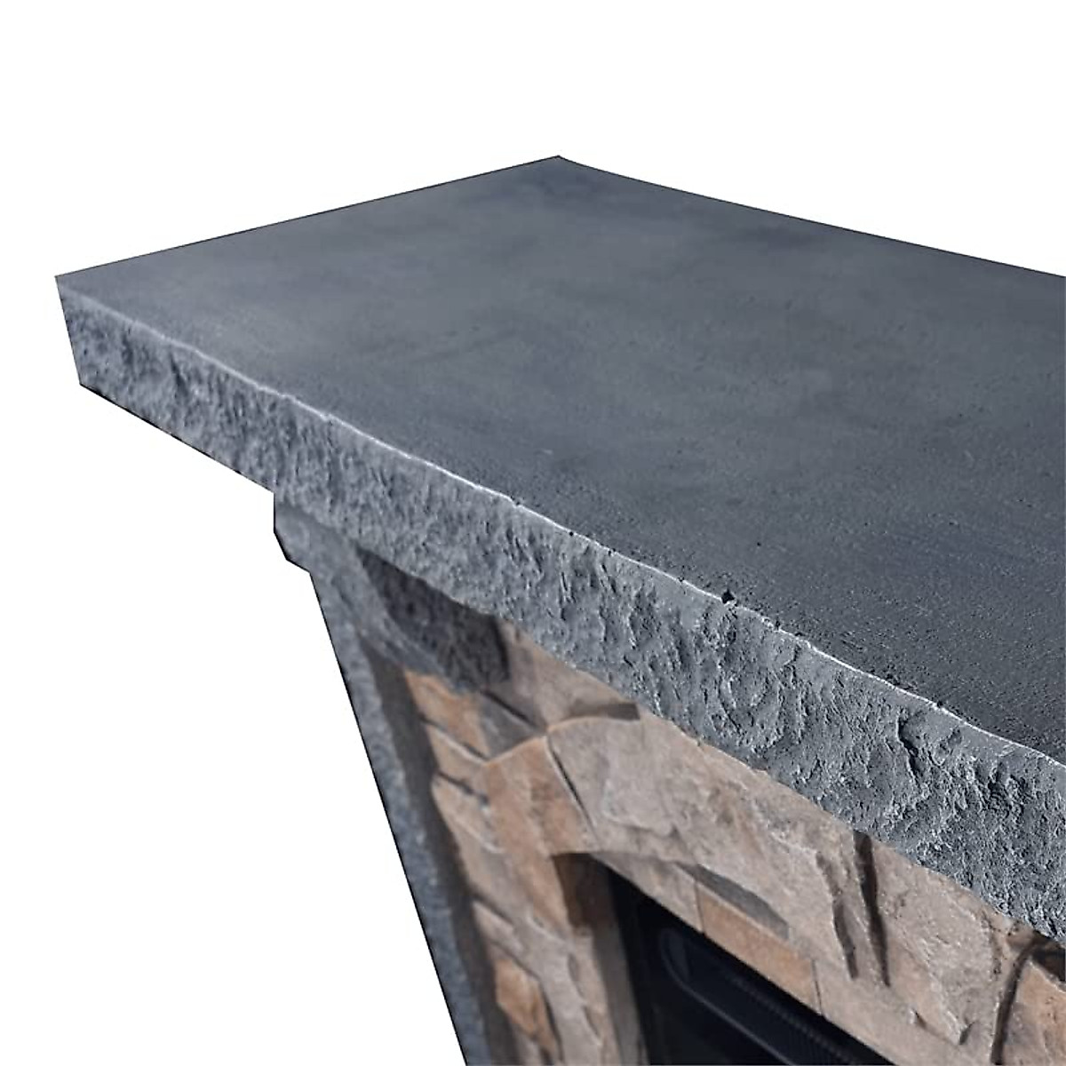 LIVILAND 45-Inch Freestanding Electric Fireplace with Faux Stone Mantel - Gray
