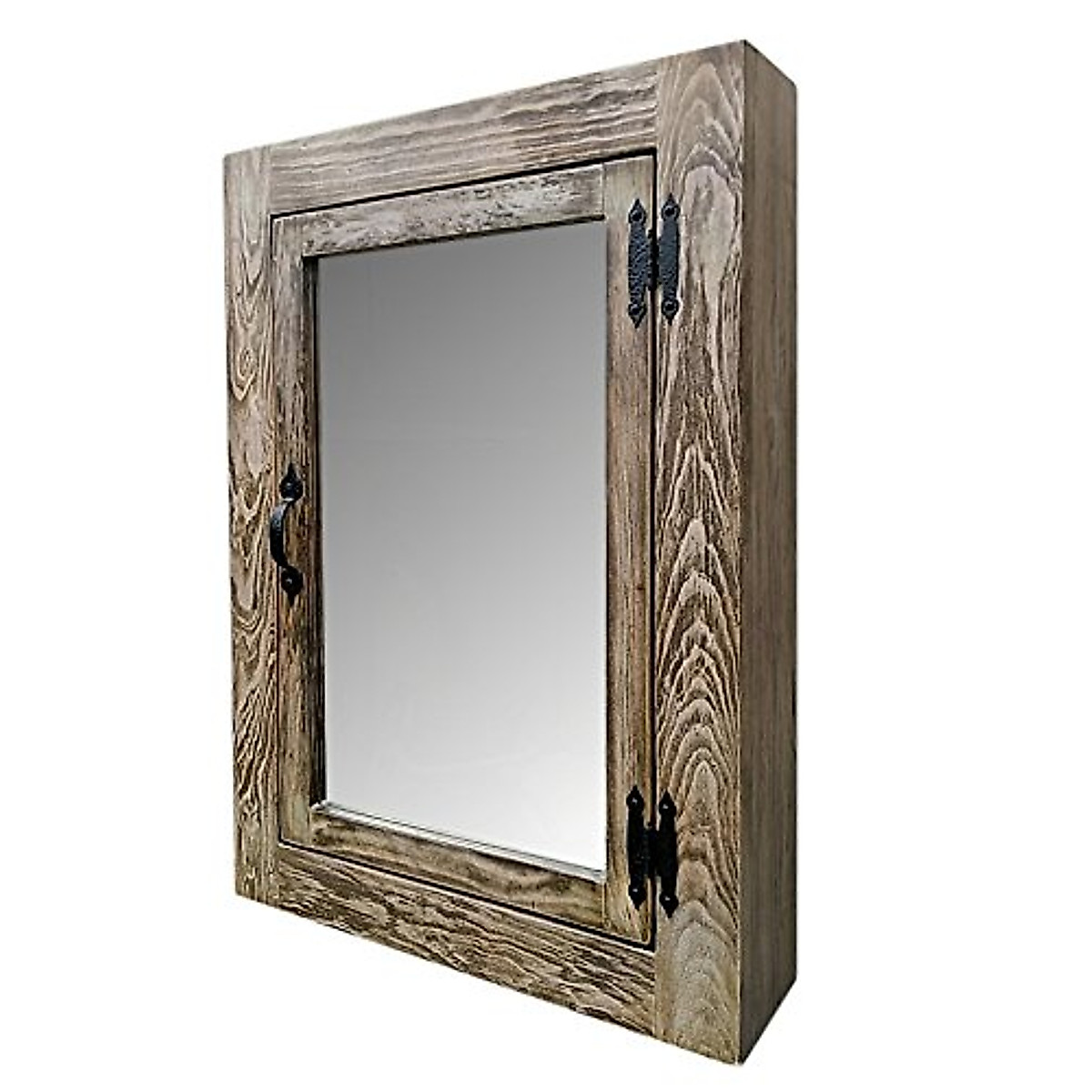 Solid Wood Whitewash Rustic Medicine Cabinet/Surface Mount/Handmade