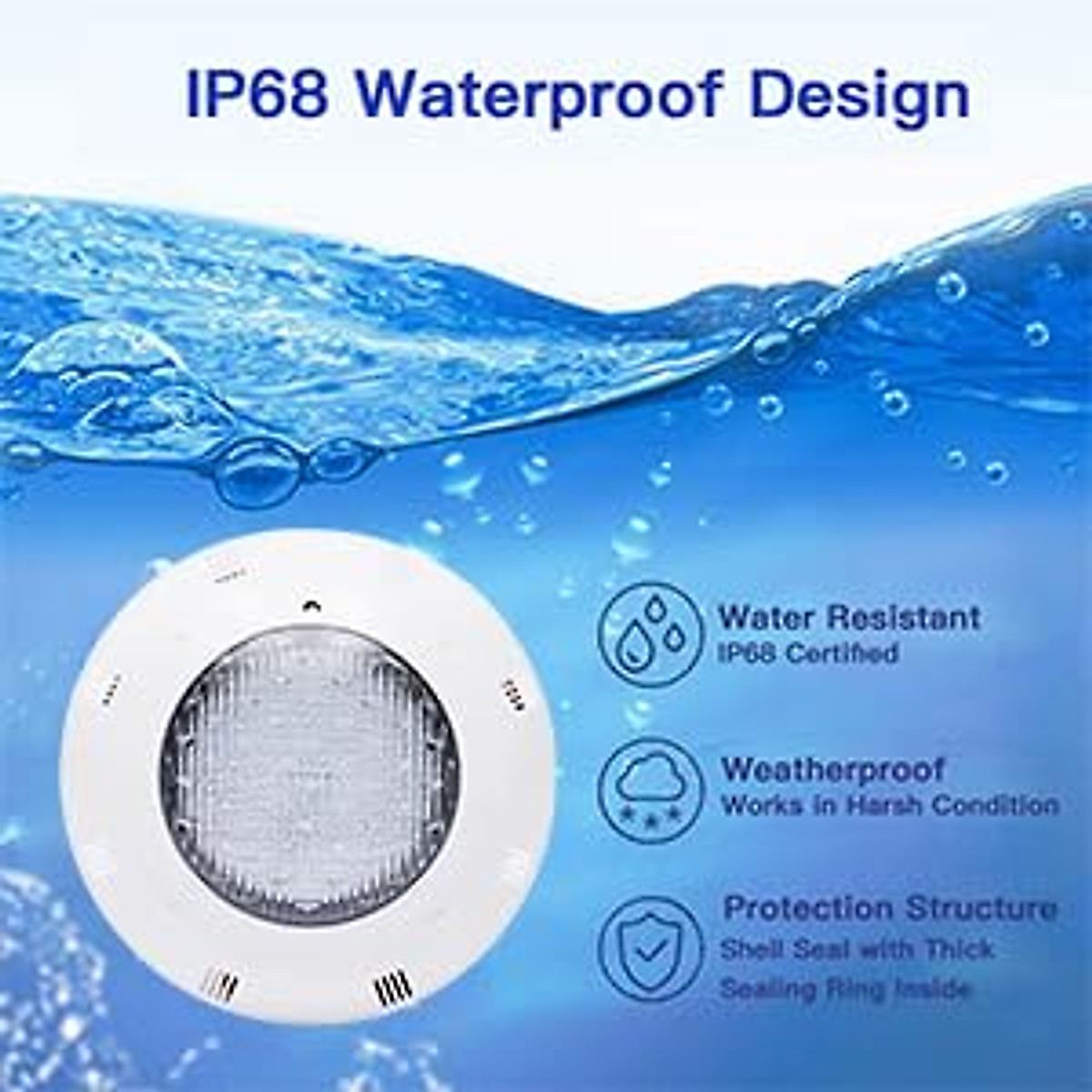 ZHFEISY 11.6" Submersible Led Light, 12V 45W Color Change Led Pool Light Pond Light Underwater Light - 7Colors + 2Color Change Modes RGB Led Pool Lights for Inground Pool w/RC IP68 Waterproof