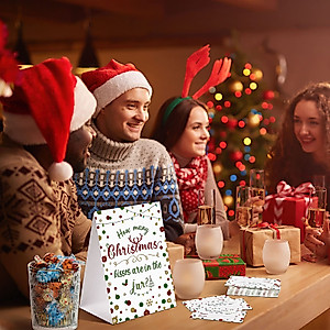 Christmas Party Game How Many Kisses Bridal Shower Game Wedding Shower Decorations Including 1 Standing Sign and 50 Guess How Many Cards for Christmas Party Bridal Shower Wedding Festive Holiday