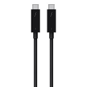 Belkin USB C Cable - Thunderbolt 3, 6.5 Feet/2 Meters, USB C to USB C Cable Type, Fast Charging Up To 100 Watts, Fast Transfer up to 40 Gbps, Supports 5K Ultra HD Displays - Black