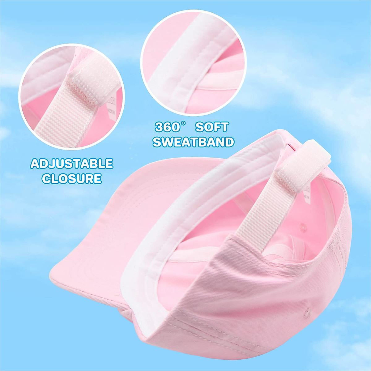 Duoyeree Kids Baseball Cap Sun Hat Adjustable Lightweight Soft Summer Beach Play Hat for Toddlers Little Boys Girls