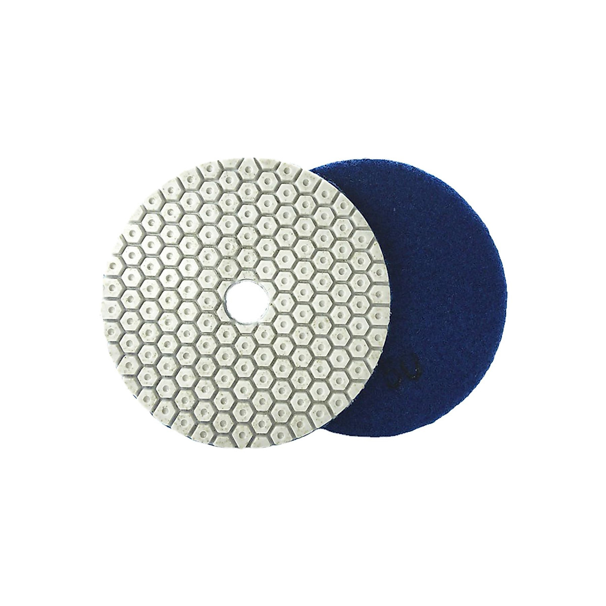 4 Inch New Model Dry Diamond Polishing Pads Grit 50, 1 Box of 6 Piece Dry/Wet Marble Buffing Pad for Granite Marble Quartz Concrete Stones(Need Water for Hard Tile)