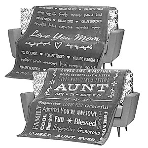 FILO ESTILO Mom and Aunt Fleece Package - Two Quality 320gsm Fleece Blankets for Mom and Aunt, Both in Color Grey