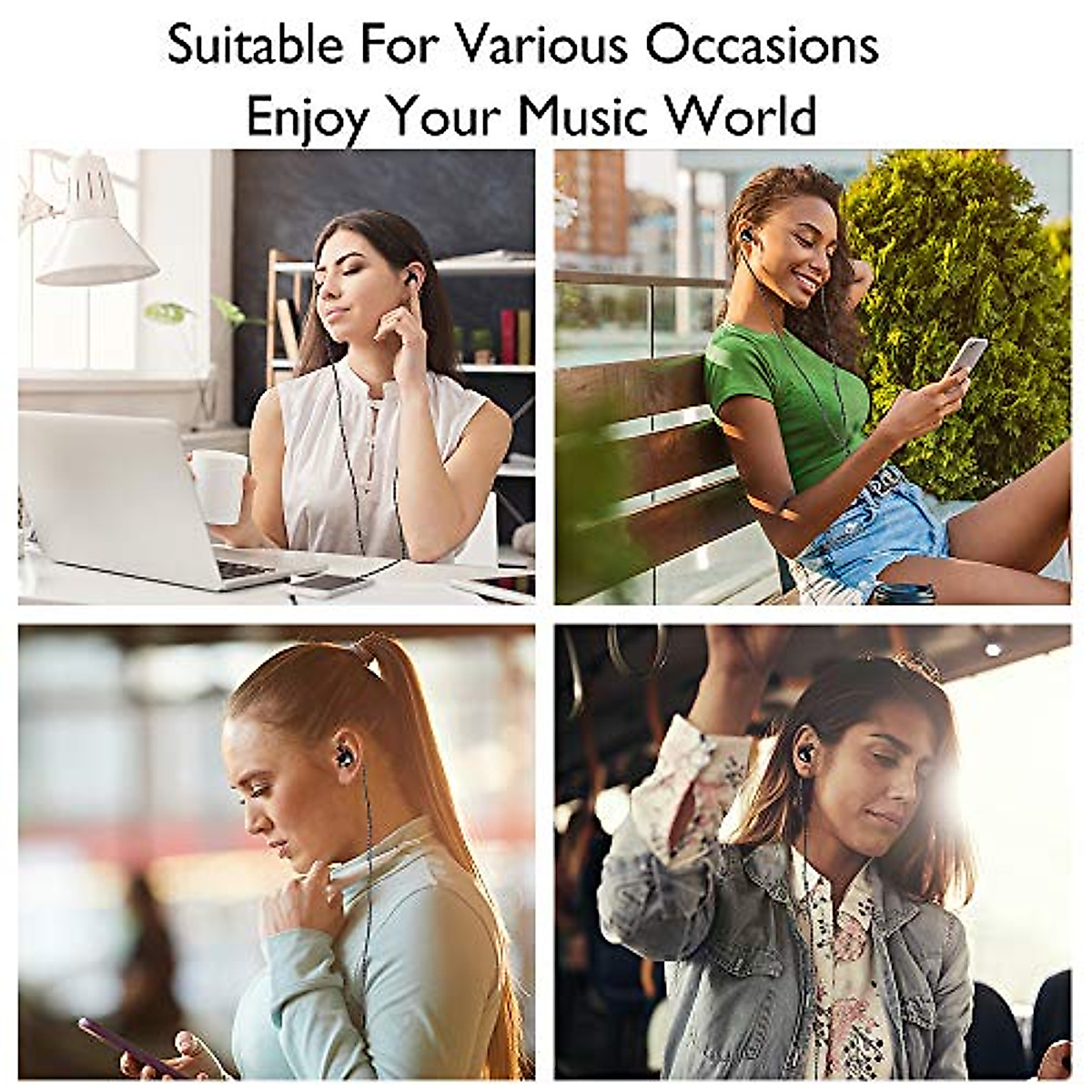 DCMEKA USB C in Ear Monitor, Superior Sound Wired Earbuds with Tesla Magnet, Professional Sound Isolating Earphones for Singers/Drummers/Musicians, MMCX Connector IEM Earphones(with Mic)