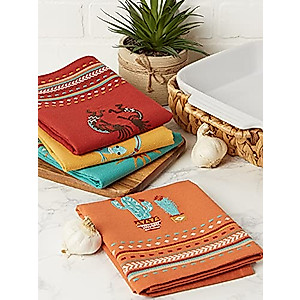 DII Tabletop Collection, Southwest Hacienda Stripe, Dishtowel Set, 18x28, Assorted, 4 Piece