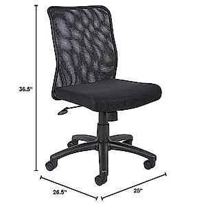 Boss Office Products Budget Mesh Task Chair without Arms in Black