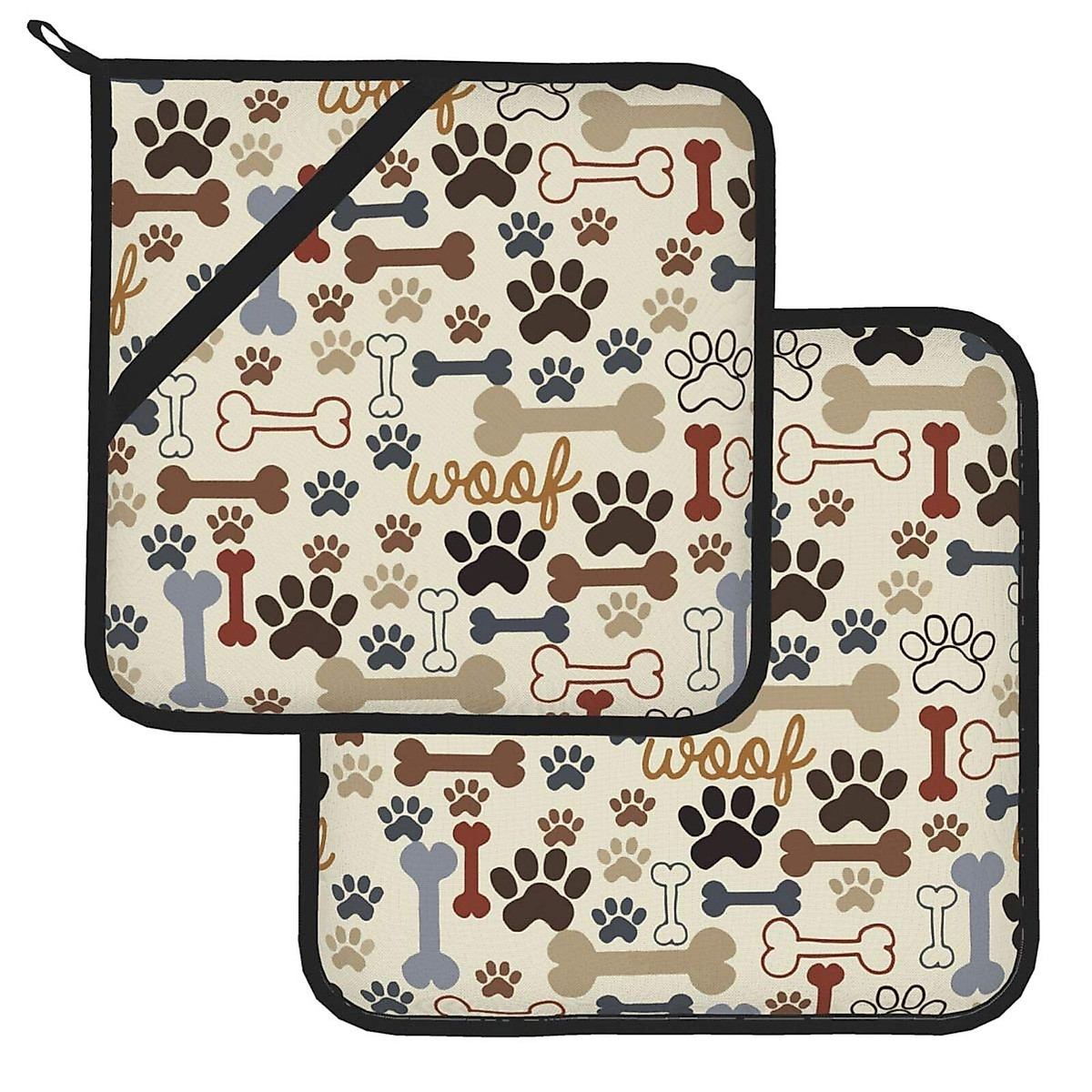 Dog Paw Pot Holders for Kitchen Heat Resistant Potholders for Cooking Baking Grilling Microwave