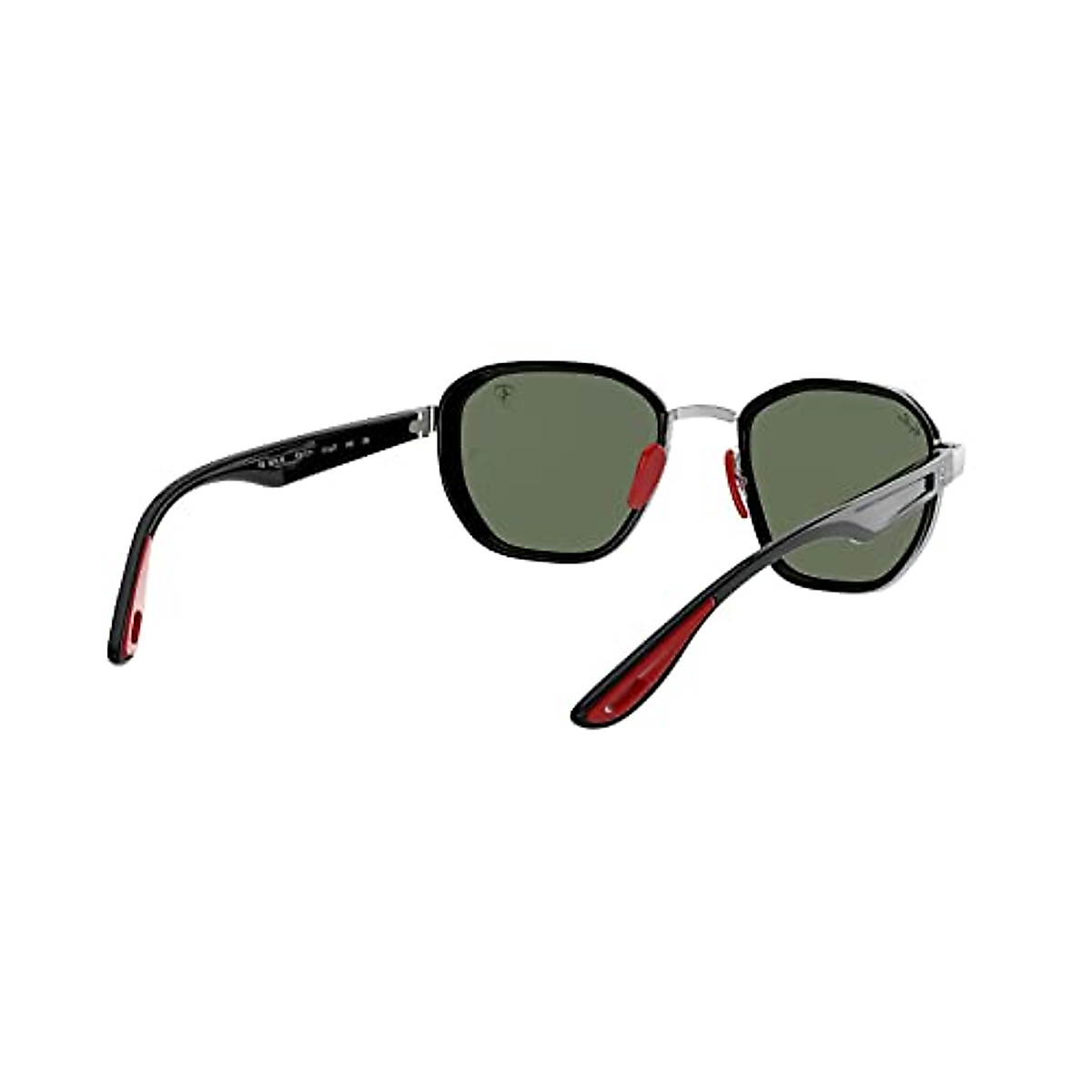 Ray-Ban RB3674M Scuderia Ferrari Collection Round Sunglasses, Silver/Dark Green, 51 mm
