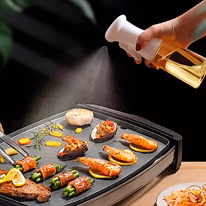 DYCITIQO Oil Sprayer Bottle for Cooking,210ml Leakproof Olive Oil Spray Bottle,Premium Oil Mister with Atomizing Nozzle for Air Fryer,BBQ, Salad, Baking,Grilling Kitchen Gadgets (Black)