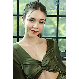 SEA OF ICE M Necklace Initial Alphabet Letter Pendant Necklace, Sterling Silver Necklace for Women, Elegant Initial Necklaces, Personalized Custom Women's Necklaces, Sterling Silver Jewelry