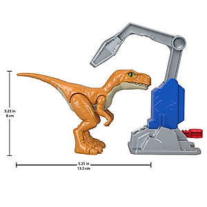 Fisher-Price Imaginext Jurassic World Dominion Atrociraptor 'Tiger' Dinosaur Toy with Removable Trap for Preschool Kids Ages 3 and Up