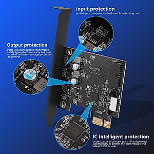 Sinefine PCIe x1 to 19Pin USB 3.0 Header and Type E (A Key) Card,USB Front Panel Adapter, for 1 Front Panel USB A, 1 Front Panel USB C, USB 3.0 5Gpbs for Windows MacOS Linux