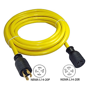 Conntek 20592 Extra-Heavy Duty L14-20 Generator Cord Yellow 50 - Feet