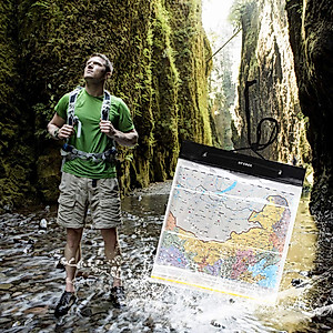 WILD FINDING Waterproof Map Case Holder, Watertight Map Carrier, Transparent Dry Bag Protector Pouch for Camping, Hiking, Documents, Electronics, Emergency, Outdoors