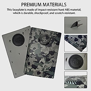 Faceplate for PS5 with RGB Light Strip and Dust Filter for Cooling Vents DOBEWINGDELOU 400+ Effects LED Light Ring Console Cover for PS5 Disc Edition DIY Decoration Kit Accessories Camouflage