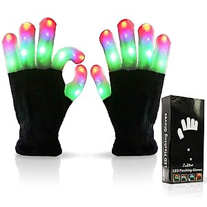 Luwint LED Toys Gloves for Kids - Light Up Cool Boy Gifts 6-8 8-10 10-12, Autistic Birthday Christmas Stocking Stuffers for Children 6 7 8 9 10 11 12 Year Old