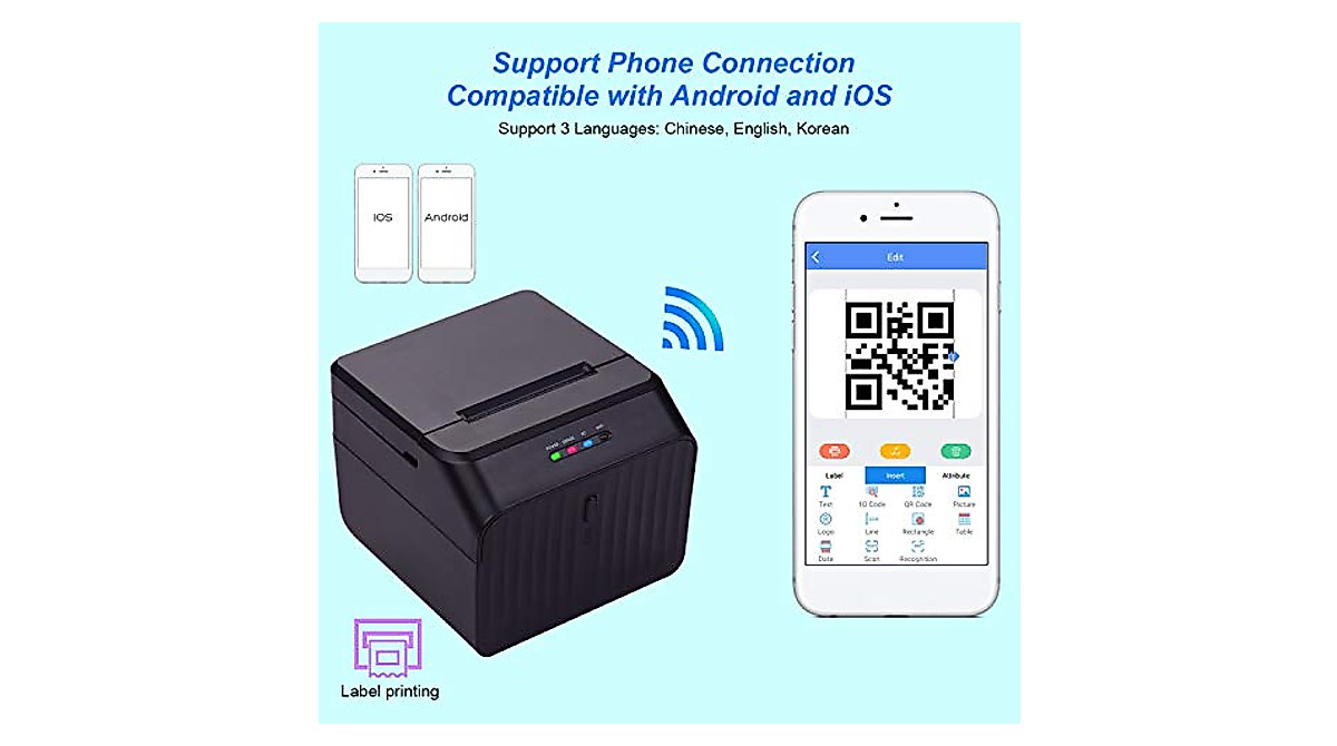 Buy 58mm Thermal Label & Barcode Printer - USB & BT Connect