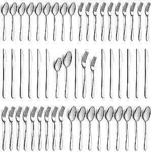 Silverware Set for 12, APEO 60 Piece Food-grade Stainless Steel Flatware Set, Kitchen Cutlery Set Includes Forks, Spoons and Knives, Utensils Set for Home Restaurant, Dishwasher Safe