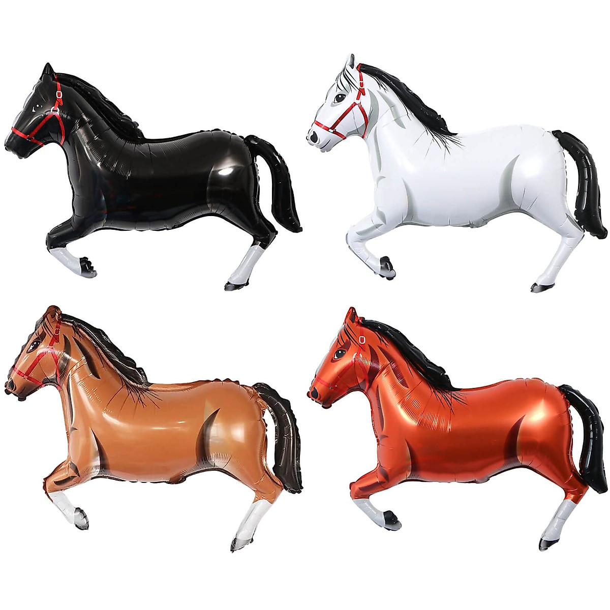 4 Pack Giant Horse Balloons Horse Themed Balloons gallant horse balloons for Horse Party Themed Birthday Party Decorations Supplies