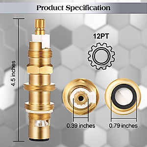 Dreyoo Ceramic Disc Cartridge Replacement for 910-030, Shower and Faucet Stem Compatible with Price/Pfister, Shower Valve Faucet Cartridge Brass Construction (2 Pack)