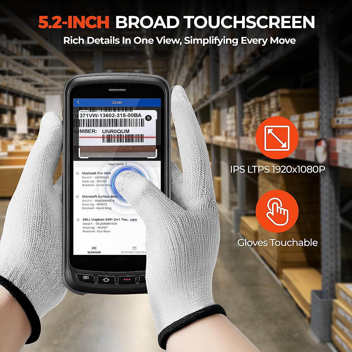 Newest 2023 Android Barcode Scanner MUNBYN Handheld Mobile Computer 1D/2D QR Zebra Scanner with Pistol Grip Android 11 Data Terminal IP65 Rugged PDA 4G Wi-Fi GPS BT 8000mAh Battery for WMS Management