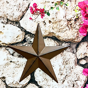 Grace Home Metal Patrotic Old Glory American Flag Barn Star July of 4th Decoration (12"-Rust)