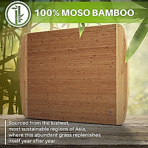 Extra Large Bamboo Cutting Board - XL Wood Cutting Board - 18 x 12.5" and Medium-Large Wood Cutting Board : 14.5 x 11.5 Inches