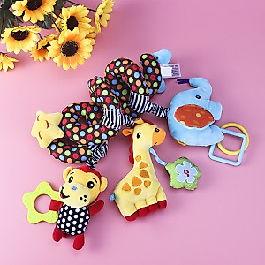 TOYMYTOY Kid Baby Spiral Bed Stroller Toy Monkey Elephant Educational Plush Toy