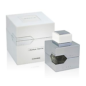 Al Haramain L'Aventure Blanche - Cologne for Men - Long Lasting Arabian Perfume for Men - Eau de Parfum - Floral Amber Fragrance - 3.3 oz