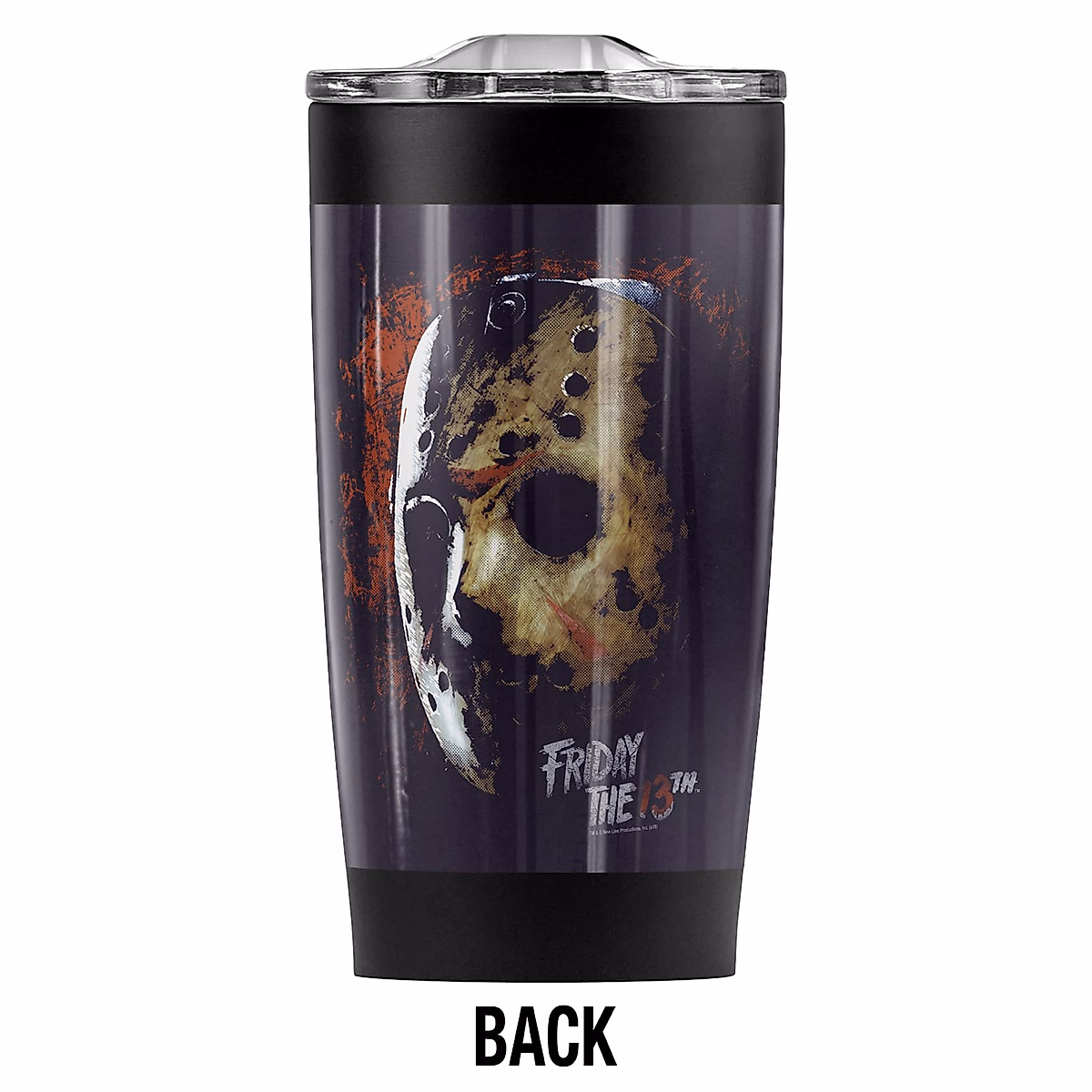 Logovision Friday the 13th Mask Of Death Stainless Steel Tumbler 20 oz Coffee Travel Mug/Cup, Vacuum Insulated & Double Wall with Leakproof Sliding Lid | Great for Hot Drinks and Cold Beverages