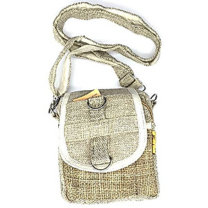 Unique design four pocket Hemp Hobo Passport crossbody bag Hippie Bag Festival Bag Travel Bag 100% Himalaya Hemp FAIR TRADE | Handmade with Love.