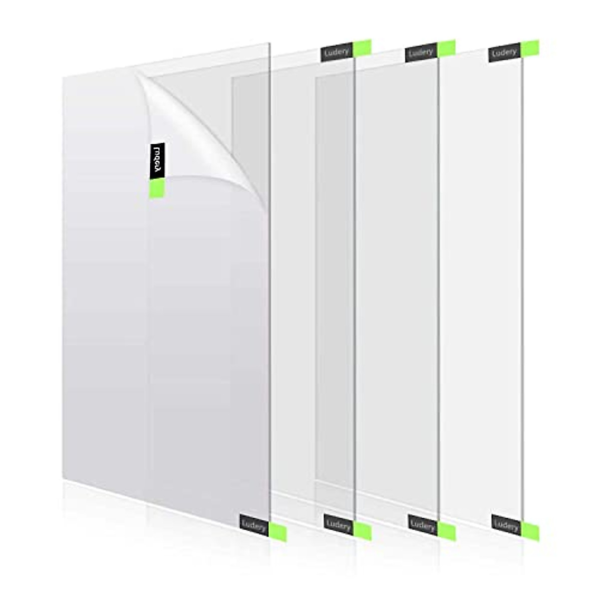 Ludery 4pack 12x24 Clear Acrylic Sheets 1/8 Thick, 12x24" Plexiglass Sheets 1/8 inch Thick - 3mm Cast Acrylic Plexiglass Sheet for Sign, Photo Frame, Craft, DIY Display Projects