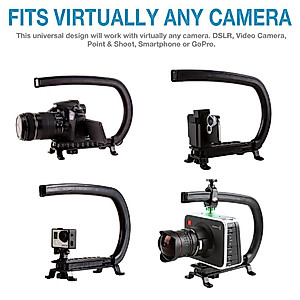 Original Cam Caddie Scorpion Video Camera Stabilizer Handle for Nikon, Canon, JVC, Toshiba, Sony, Olympus, Pentax, Apple iPhone, GoPro Hero 4, Hero 3+, Hero 3 and More - Black (0CC-0100-00)