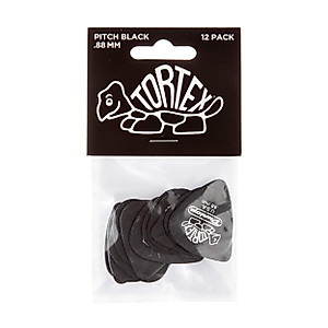 Dunlop 488P.88 Tortex® Pitch Black, .88mm, 12/Player's Pack