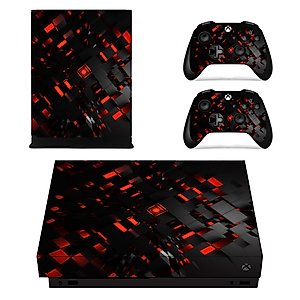 eSeeking Whole Body Vinyl Sticker Decal Cover for Microsoft Xbox One X Console and 2PCS Controllers Space Collapse