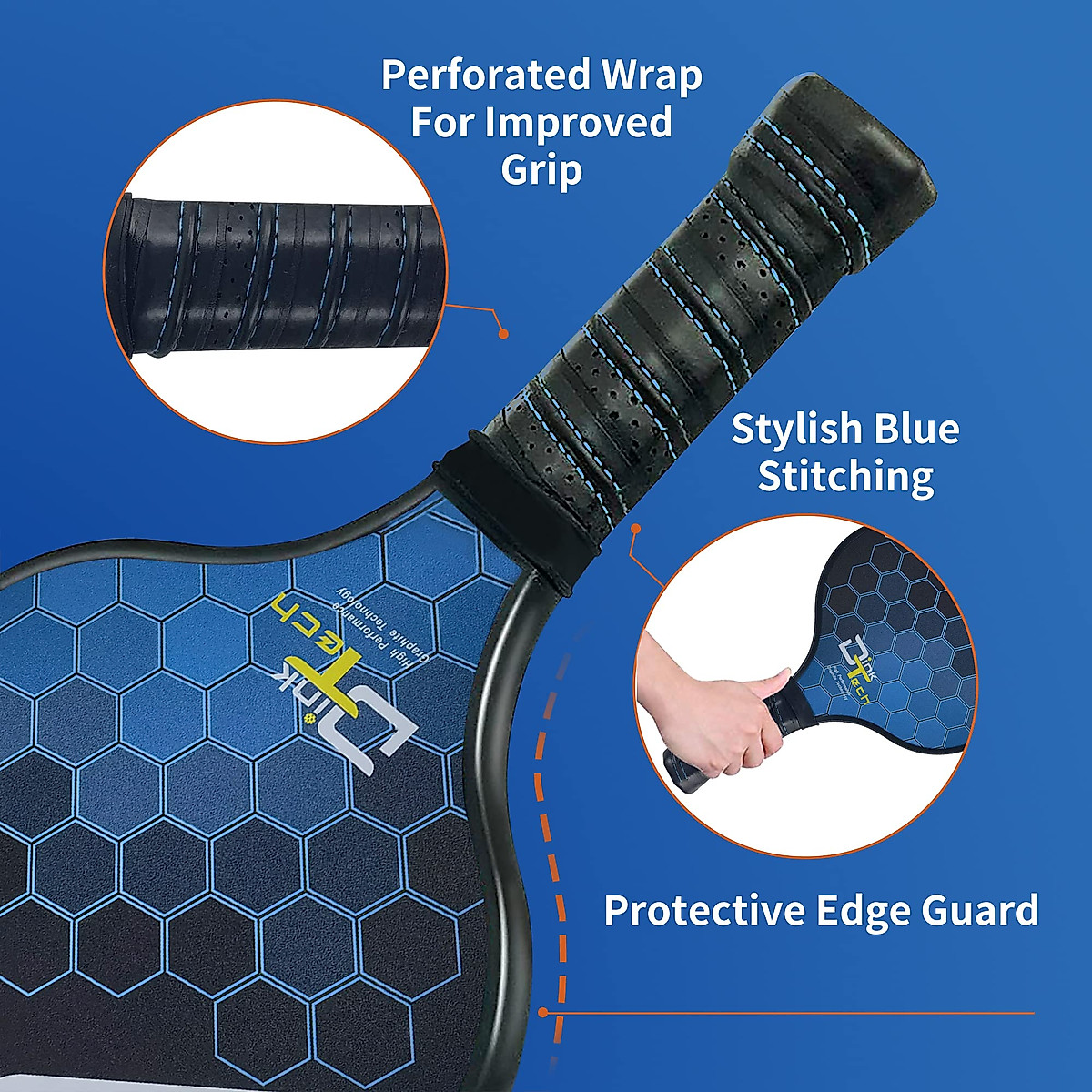 Dink Tech Pickleball Paddles Set – Pickleball Set of 4 Graphite Pickleball Paddles, 4 Pickleball Balls for Indoor or Outdoor Play. Pickle Ball Set – 4 Racquets, 4 Pickleballs, 1 Bag - USAPA Standard