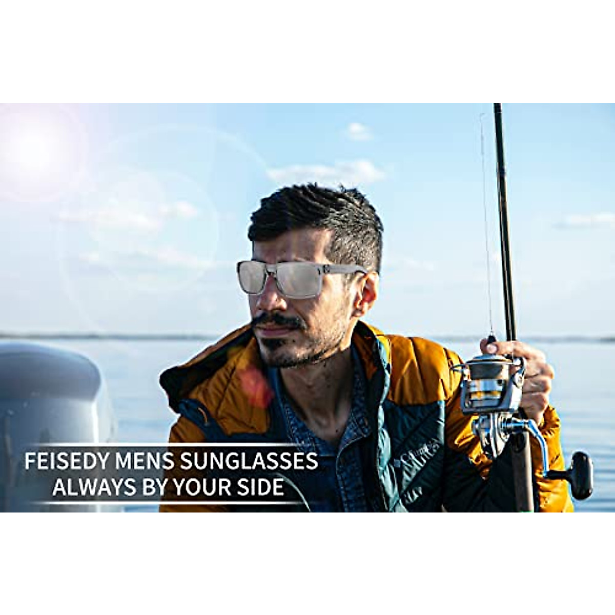 FEISEDY Classic Polarized Square Sunglasses Men Women UV Protection Sun Glasses Cycling Driving Sports Glasses B2234