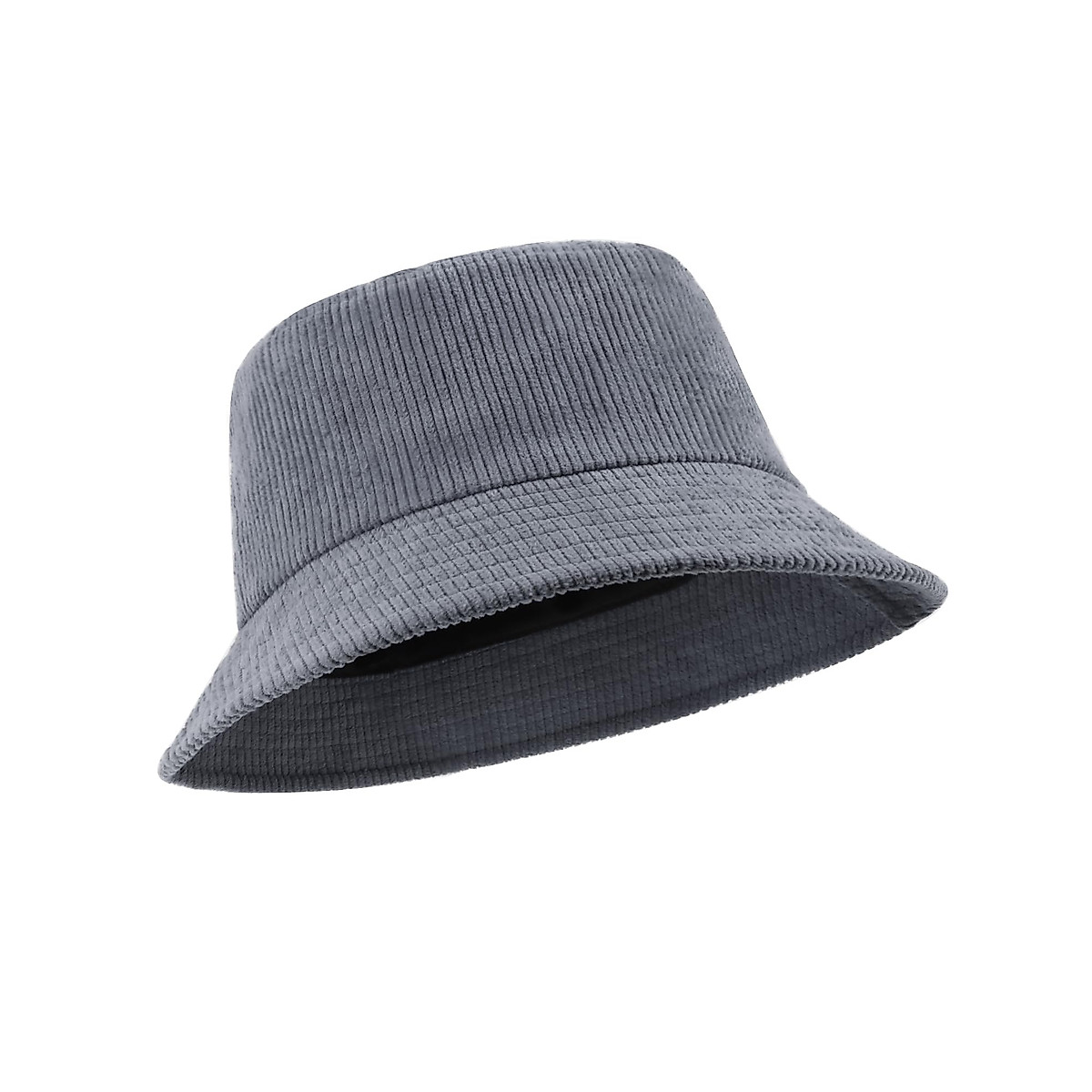 Zylioo XXL Oversize Corduroy Bucket Hat,Adjustable Large Fishing Sun Hats,Big Heads Golf Hat for Cool Weather Dark Gray